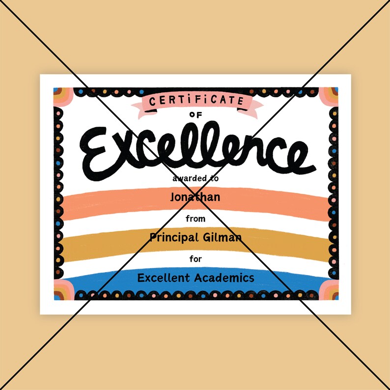Certificate of Excellence Digital Download | Edit in Canva | School ...