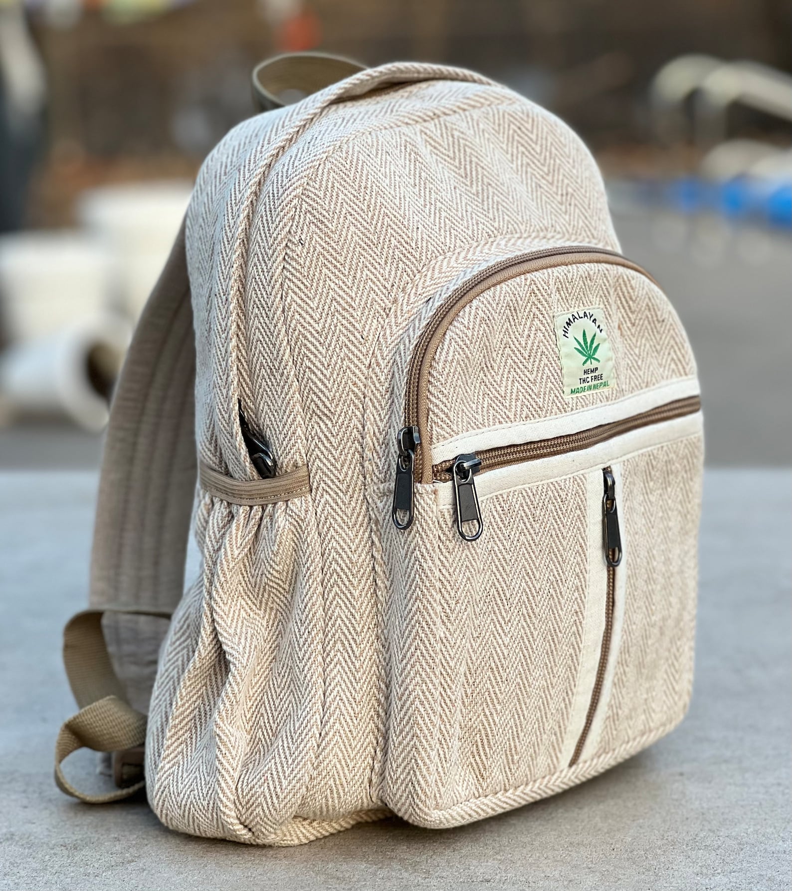 Small Lightweight Daypack Backpack Handmade Himalayan Hemp Travel ...