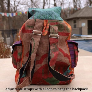 Hobo Hippie Recycled Jute Rice Bag Backpack Hand-made - Etsy