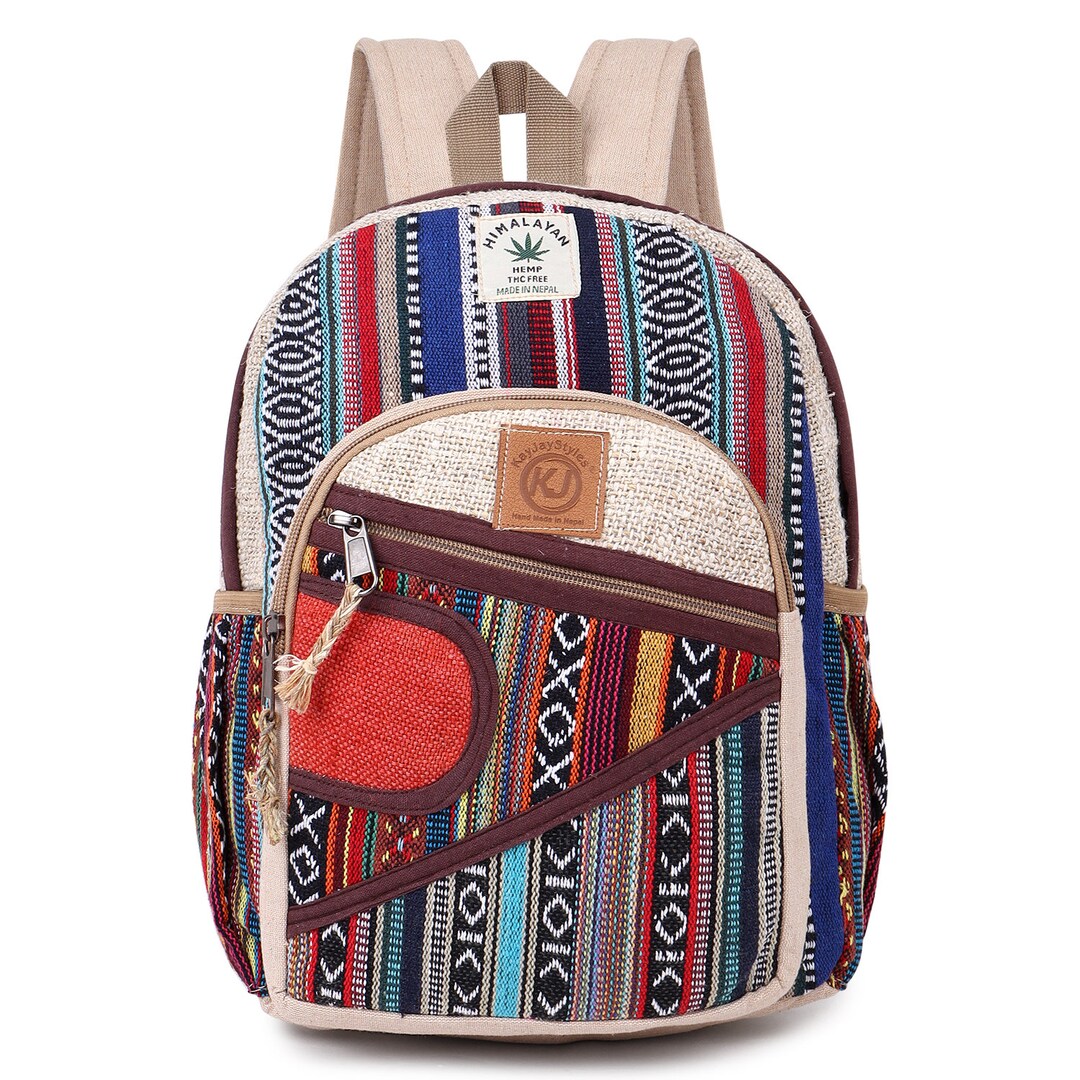 Small Lightweight Daypack Backpack Handmade Himalayan Hemp Travel ...