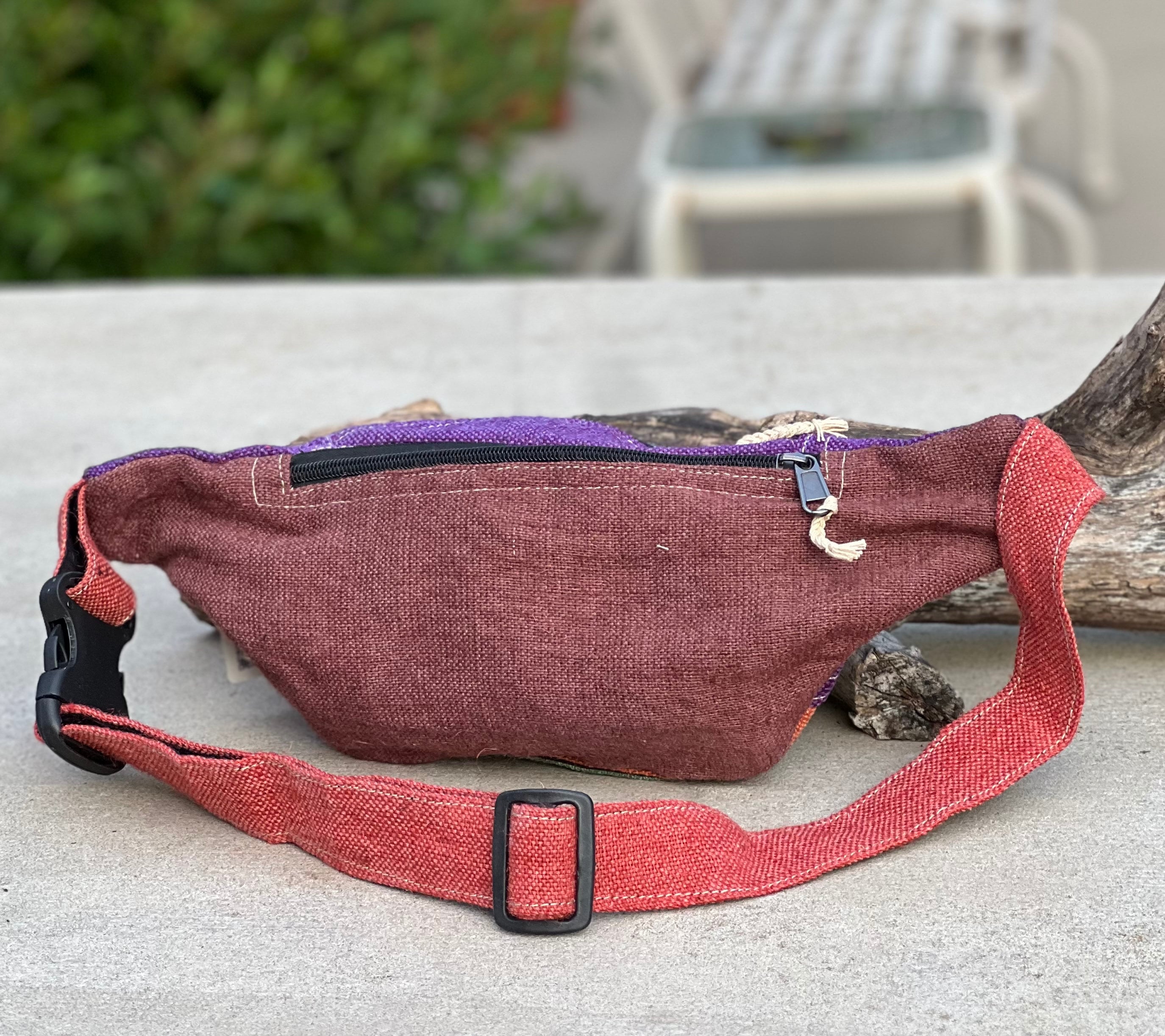 Eco-friendly Boho Hippie Style Hemp Fanny Pack Hip Waist Bag for Hiking ...