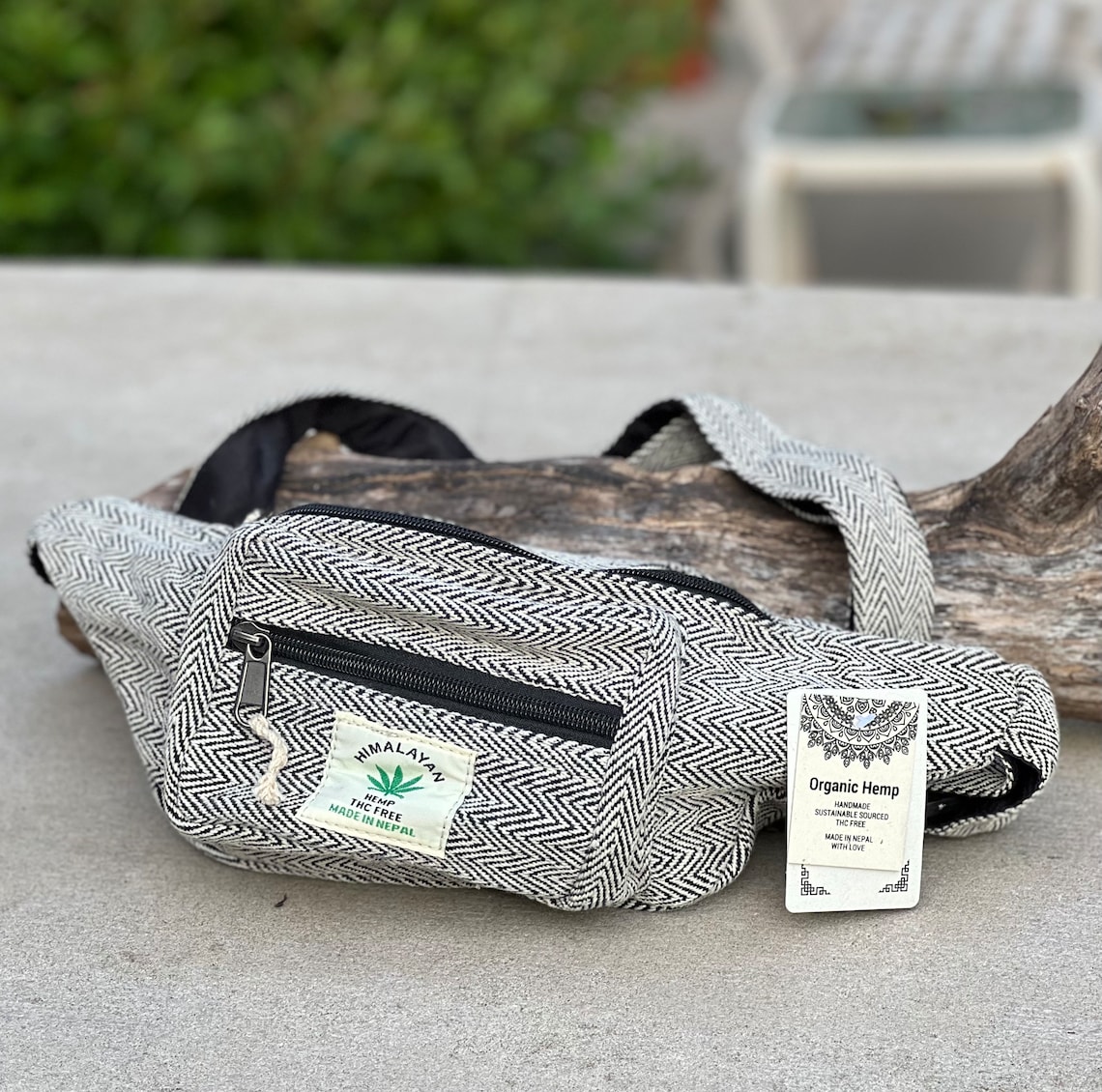 Eco-friendly Boho Hippie Style Hemp Fanny Pack Hip Waist Bag for Hiking ...