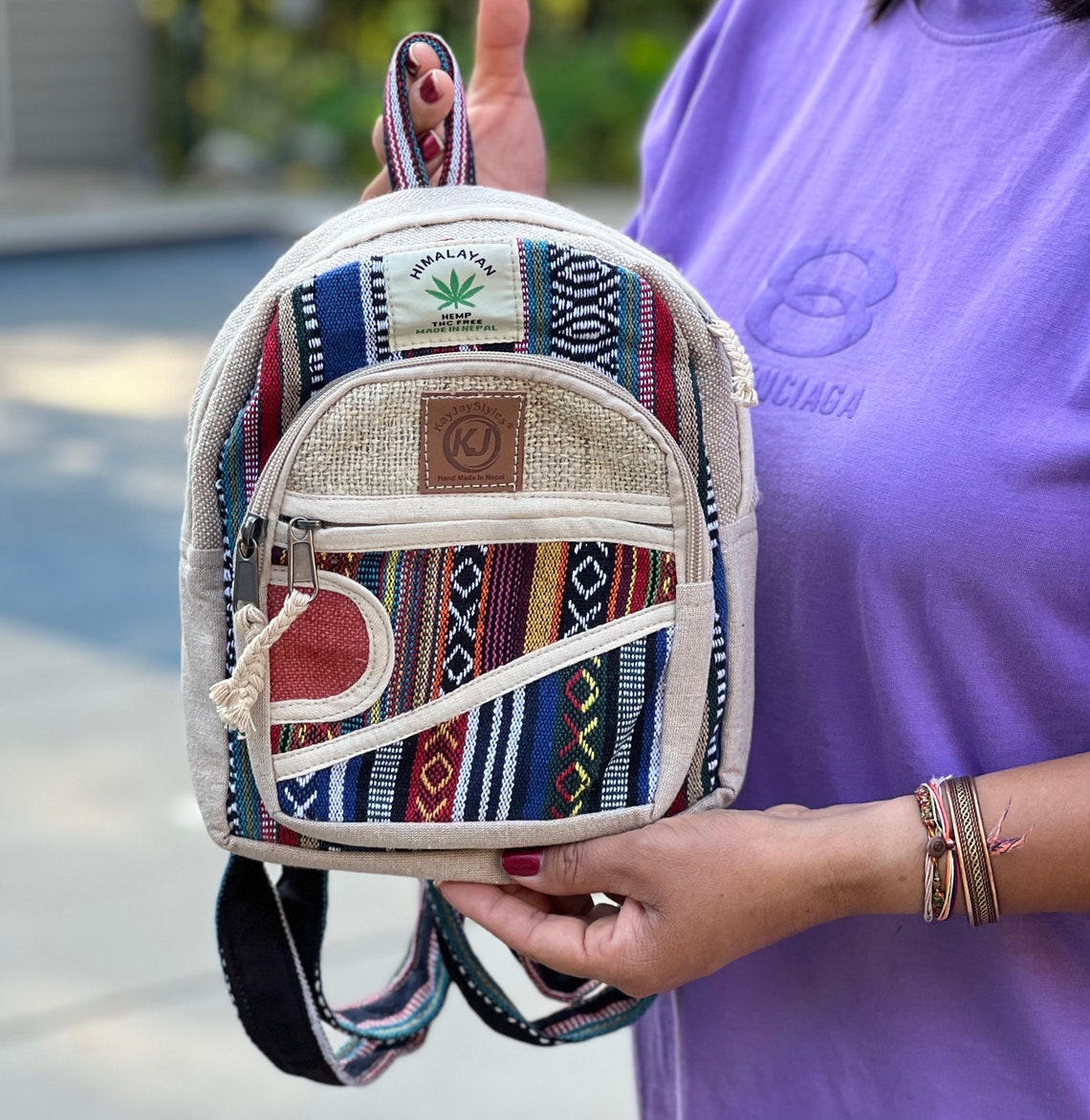 Small Lightweight Minipack Handmade Himalayan Hemp Travel, Hiking ...