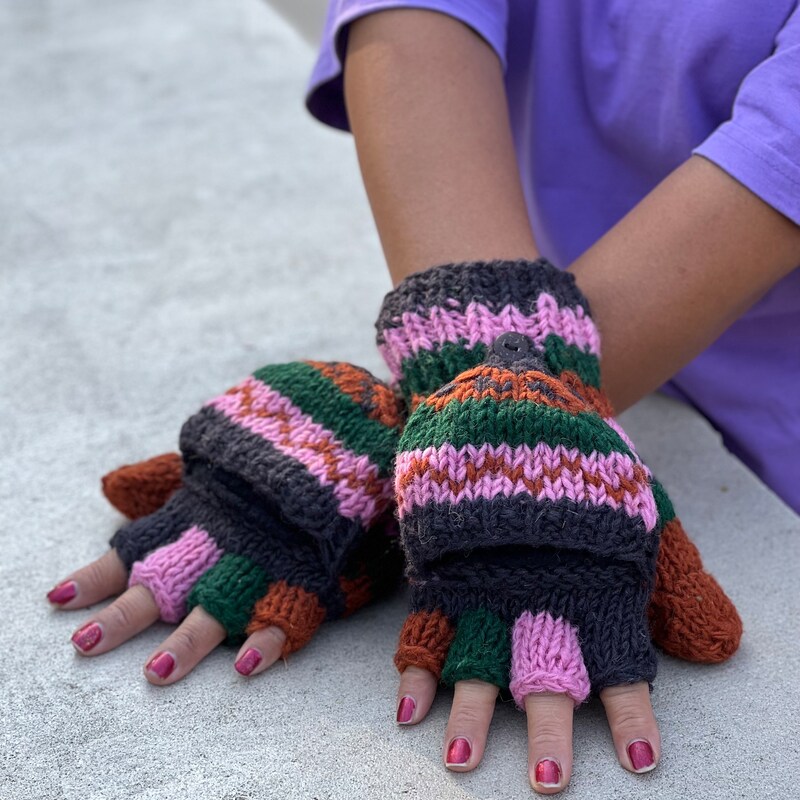Mittens With Finger Flap - Etsy