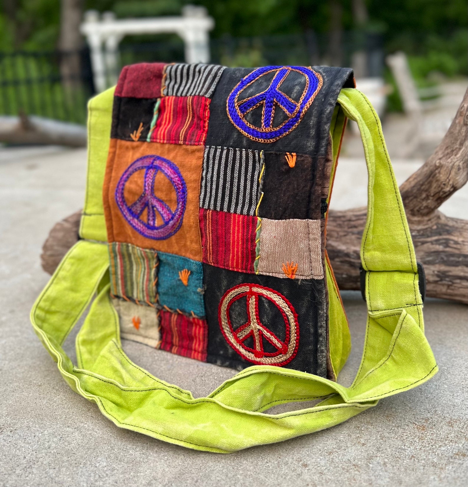 Handmade Hippie Patchwork Crossbody Bag: Vegan Travel Sling - Etsy