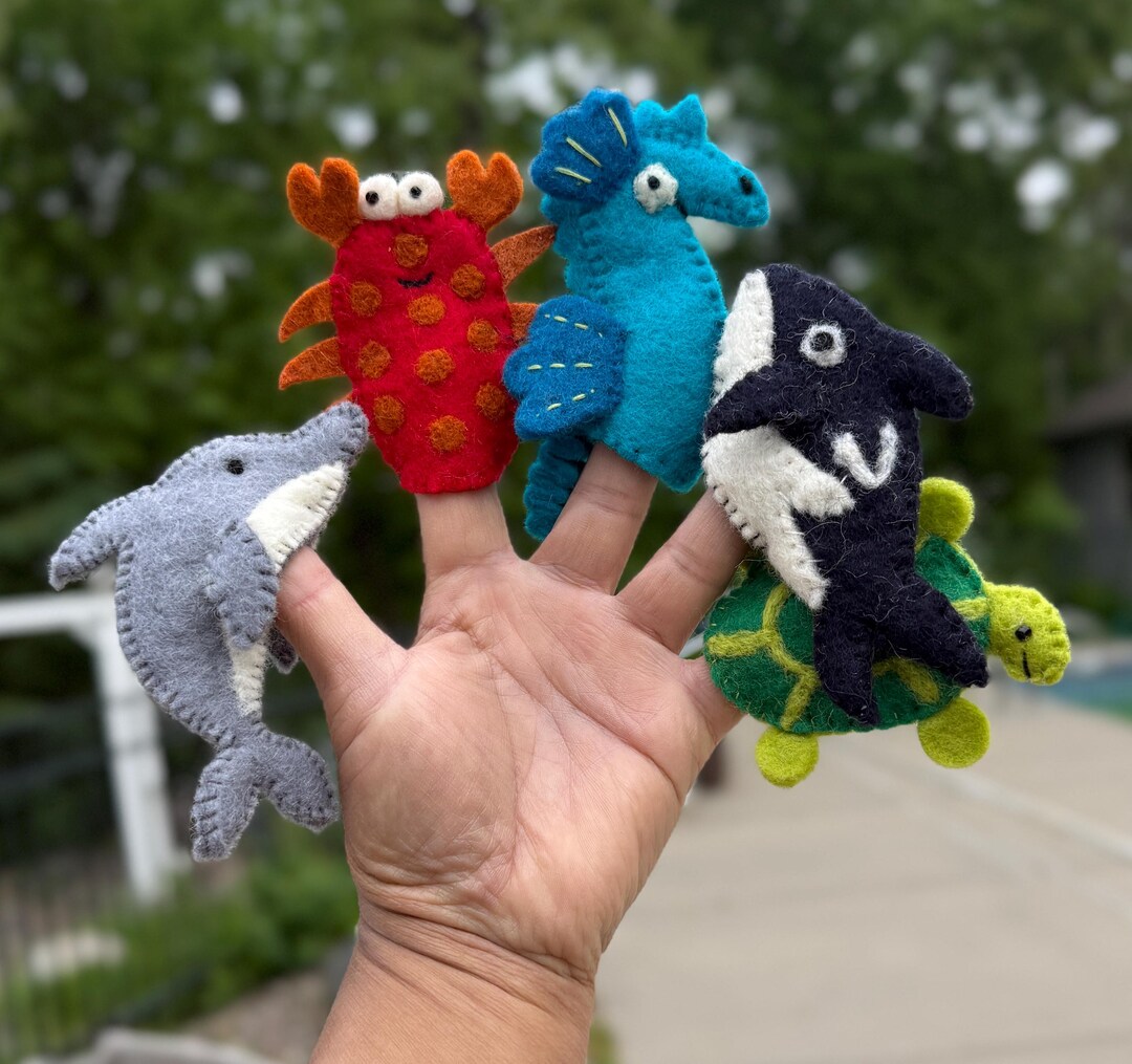Finger Puppets, Animal Puppets, Sea Life, Felt Finger Game ...