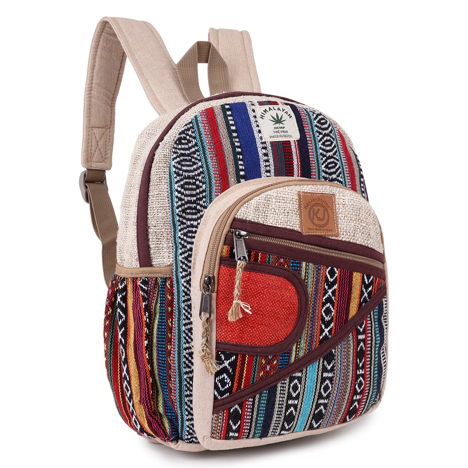 Small Lightweight Daypack Backpack Handmade Himalayan Hemp Travel ...