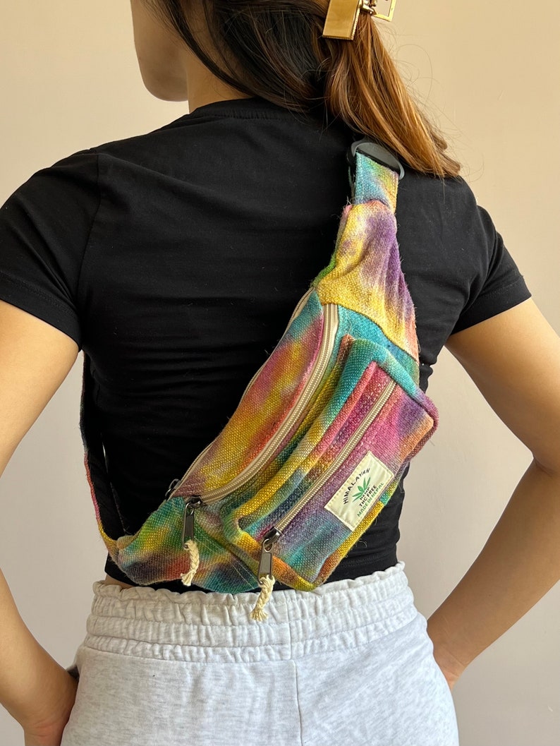 Eco-friendly Boho Hippie Style Hemp Fanny Pack Hip Waist Bag for Hiking ...