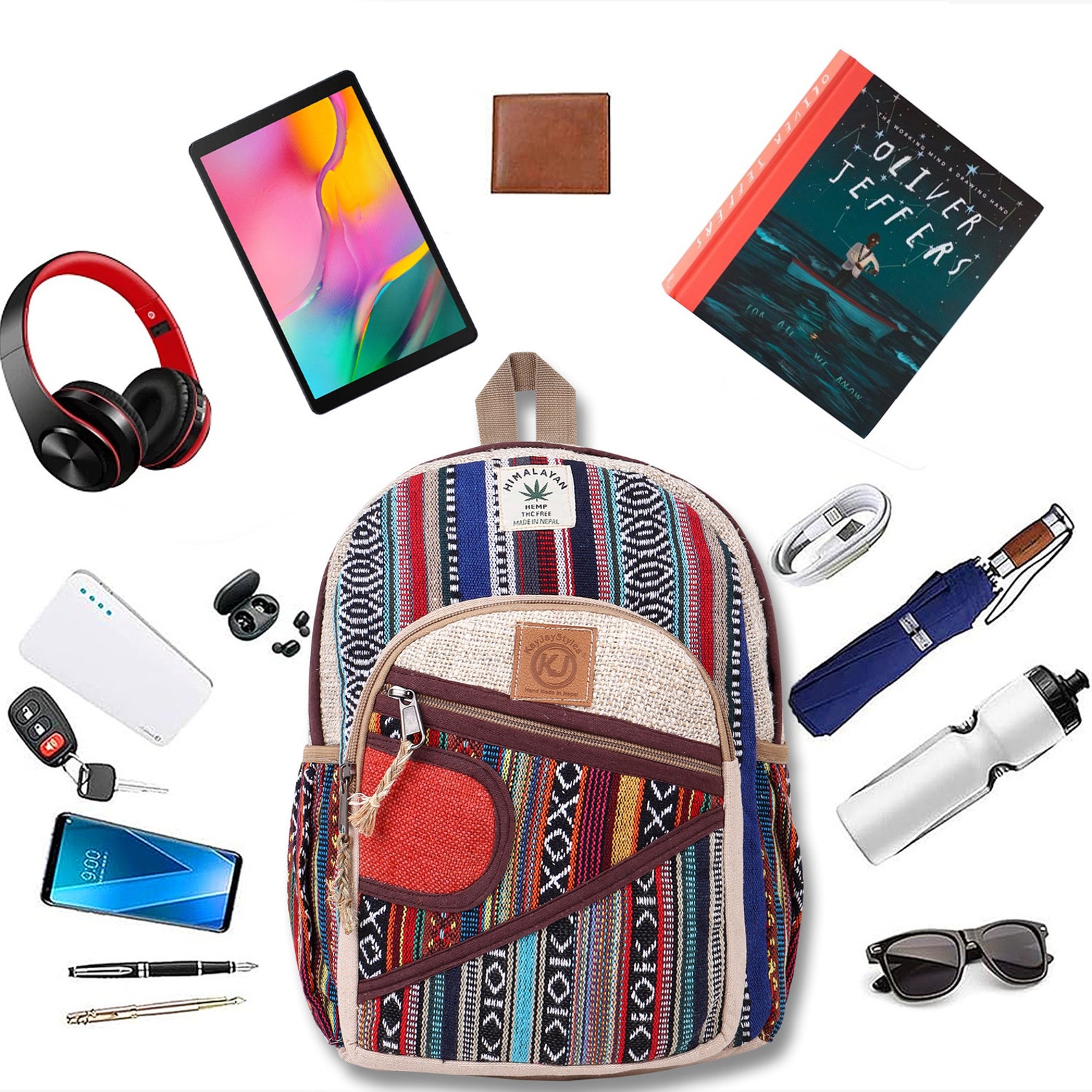 Small Lightweight Daypack Backpack Handmade Himalayan Hemp Travel ...
