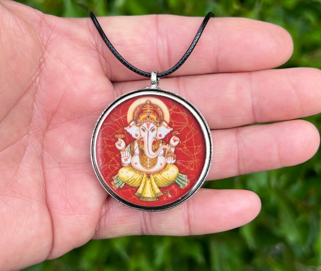 Ganesh Ganesha Silver Pendant, Hindu Deity God, Hindu Necklace, Yoga ...