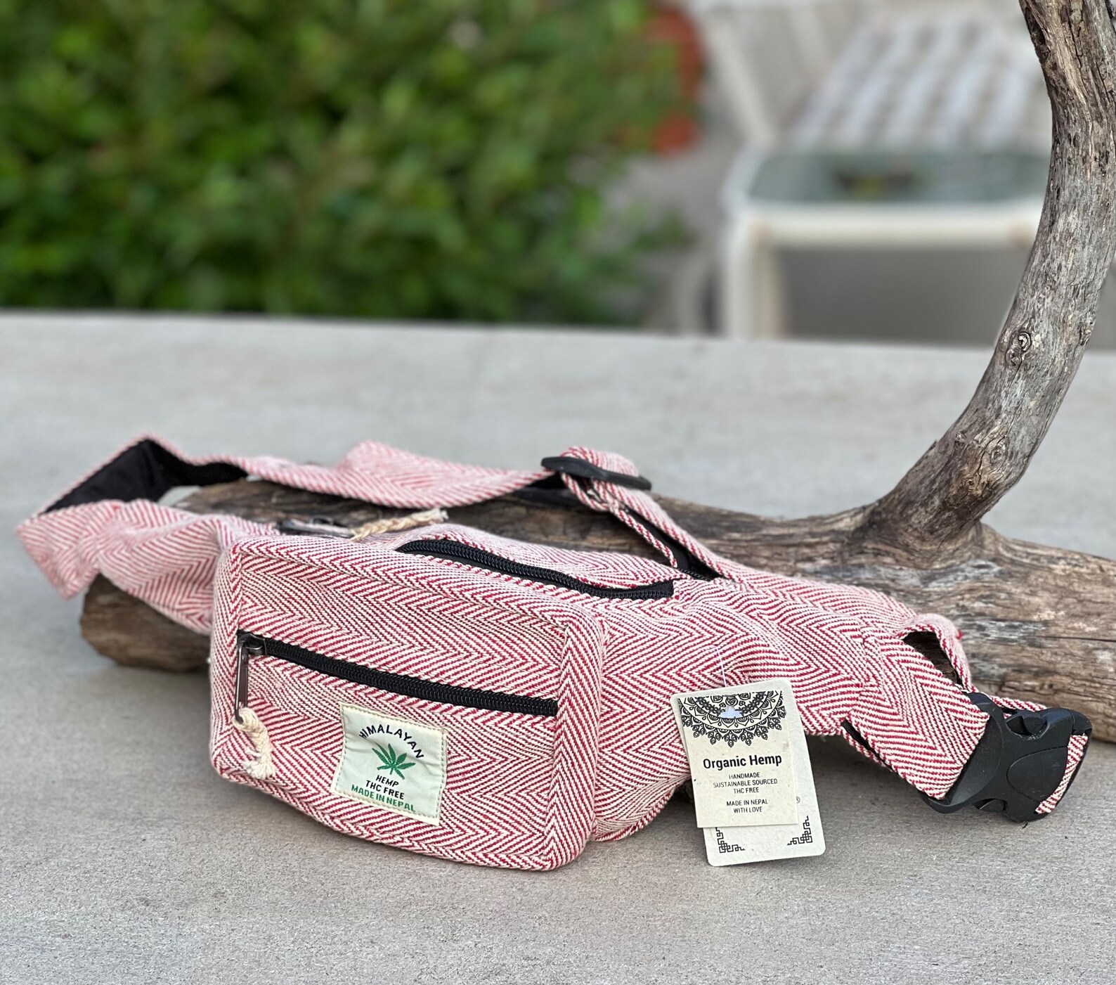 Eco-friendly Boho Hippie Style Hemp Fanny Pack Hip Waist Bag for Hiking ...