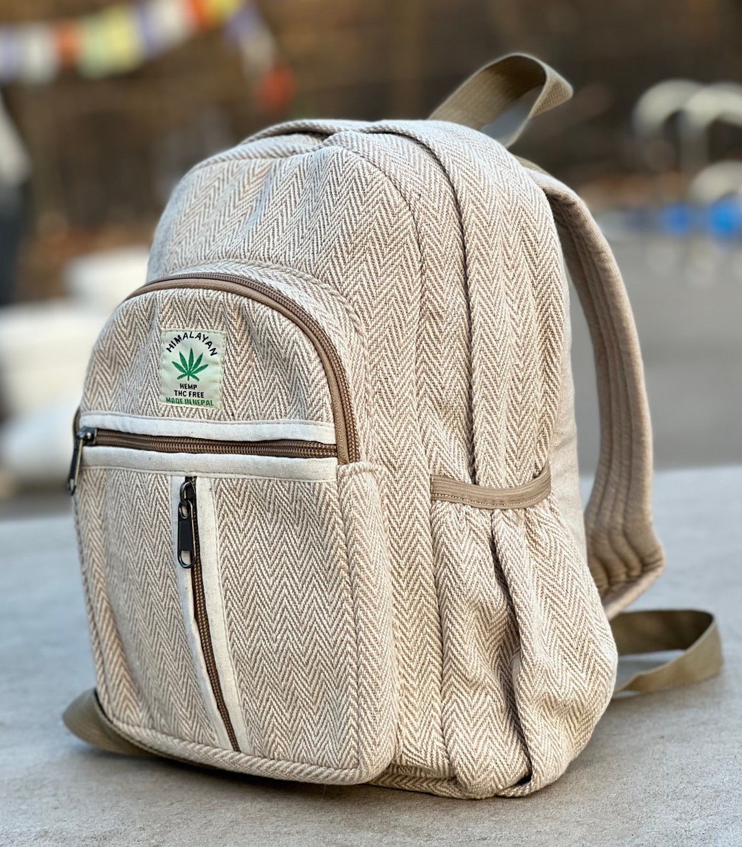 Small Lightweight Daypack Backpack Handmade Himalayan Hemp Travel ...