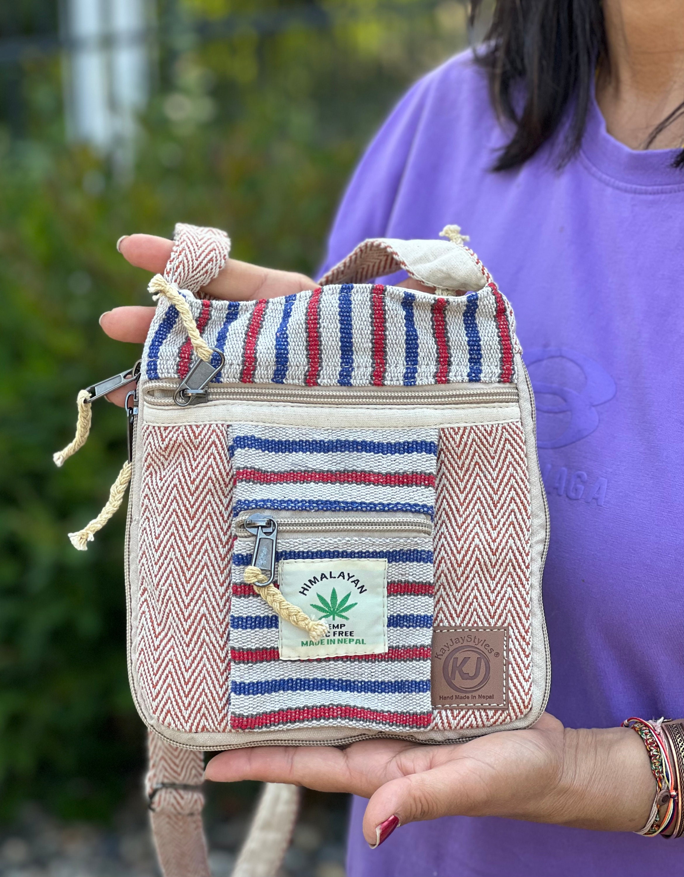 Hemp Crossbody Bag: Vegan Hippie Travel Sling Purse - Etsy