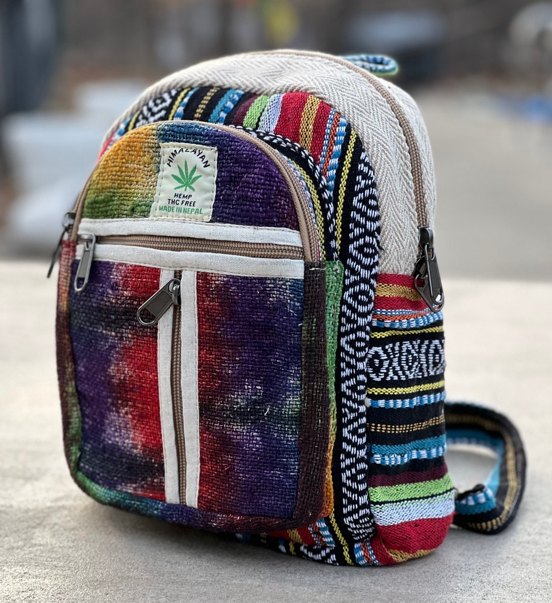 Small Lightweight Minipack Handmade Himalayan Hemp Travel, Hiking ...