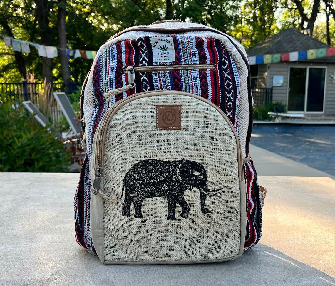Handmade Large Multi Pocket Natural Hippie Hemp Nepal Backpack - Etsy