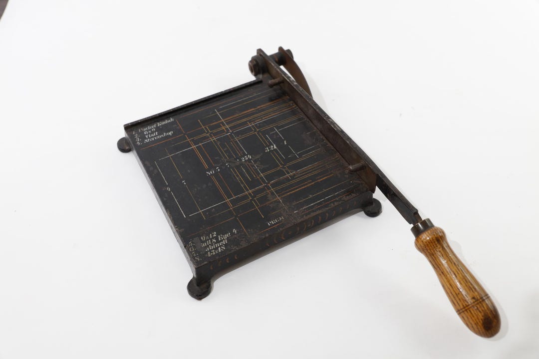 Antique Paper Photo Cutter: 1900s Trimming Guillotine, Decorative ...
