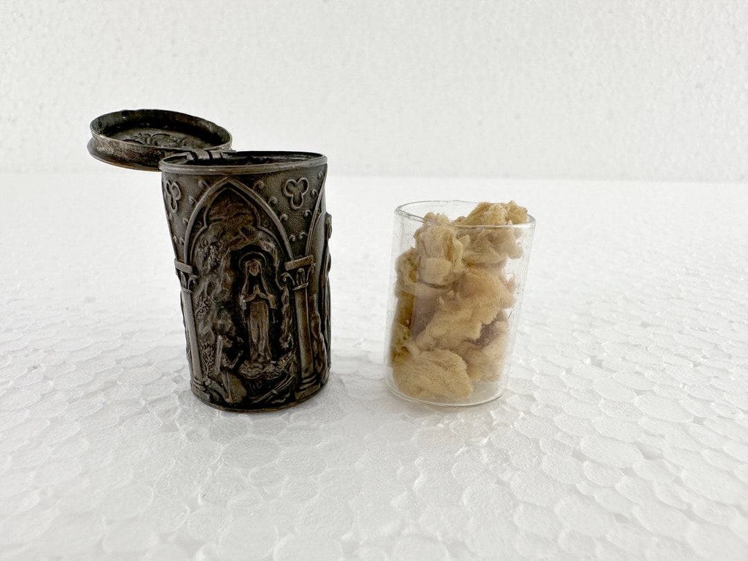 Metal Scent Smell Box, Containing a Glass Container Containing Sponge ...