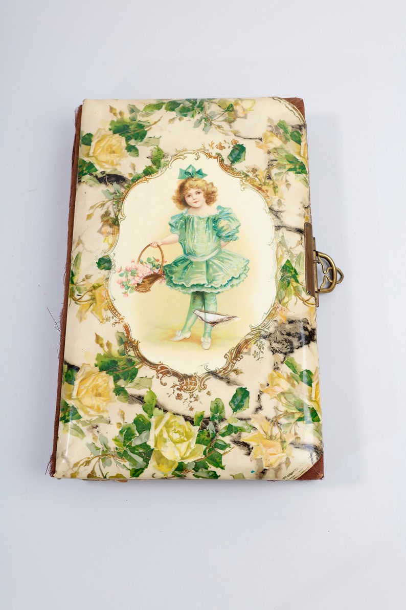 Antique Photo Album With Rare Cover and a Metal Clasp From the 19th ...