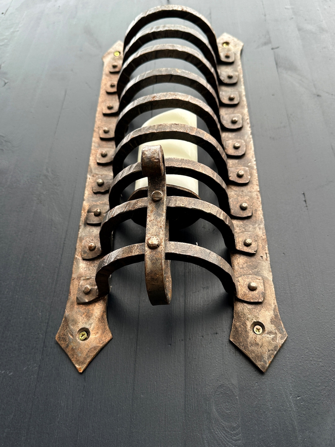 Heavy Iron Medieval Style Wall Candle Holder With LED Candle, Man Cave ...