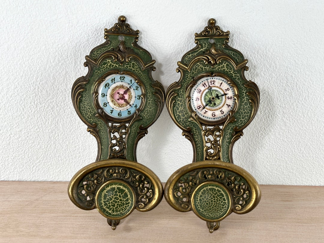 2 Coat and Hat Hooks, Mod. Dep. Italy, Baroque Style With Plastic Fake ...