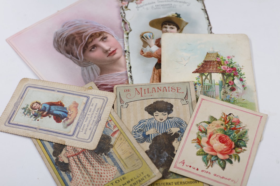 Set of 7 Vintage 1800s Cards, Advertisements, Religious, Love, Portrait ...