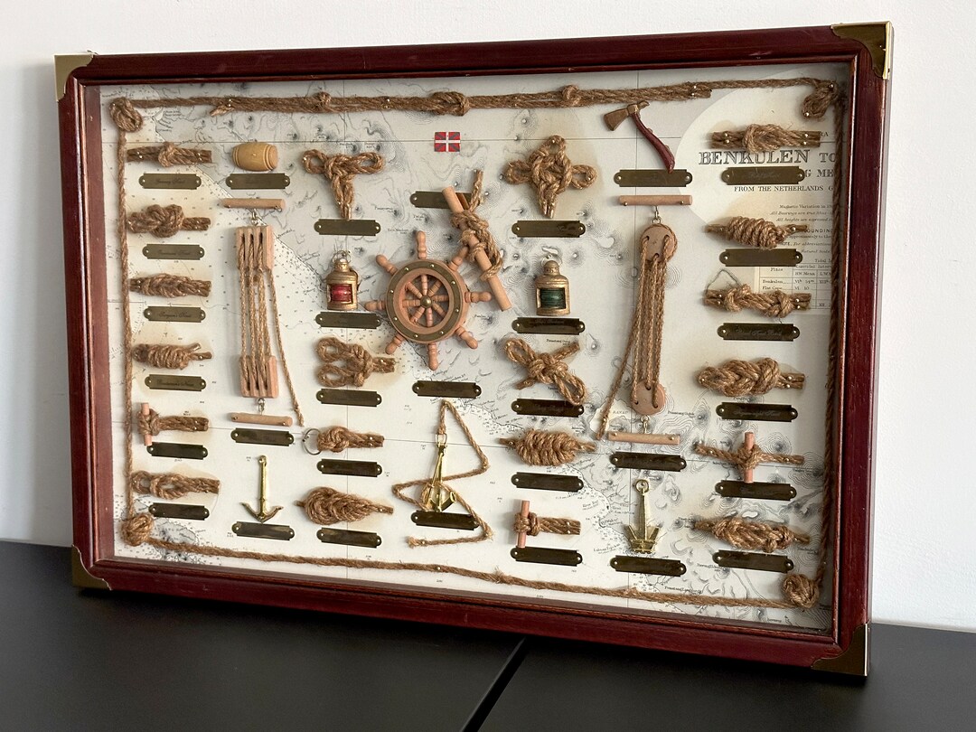 Maritime Diorama, Nautic Shadow Box, Handmade Showcase Behind Glass ...