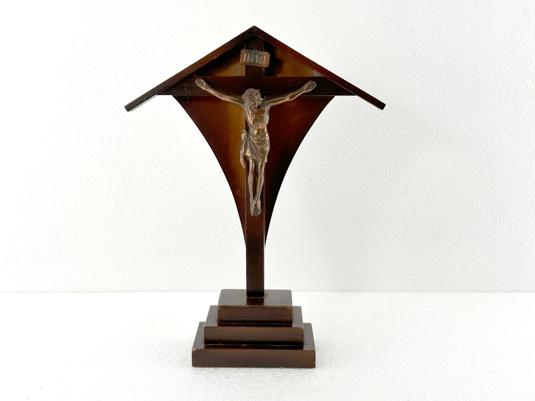 Wooden Roofed Altar Stand With Crucifix - Etsy