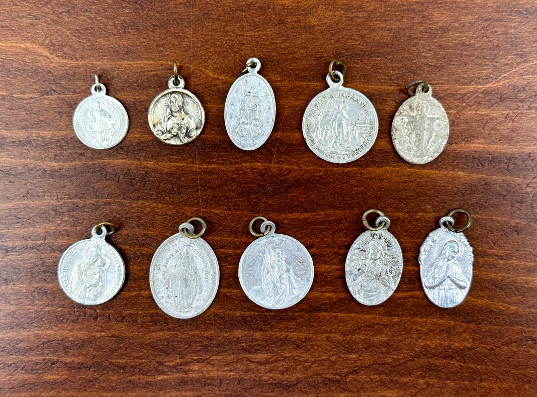 Collection of 10 Religious Medals Pendants Medallions Charms - Etsy