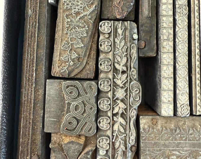 Vintage Border Letterpress Stamps: Industrial Decor Printing Blocks - Etsy