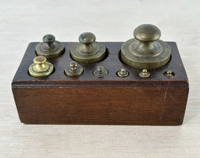 Set of Scale Weights 9 Pcs, Nice Set of Vintage Scale Weights, Very ...
