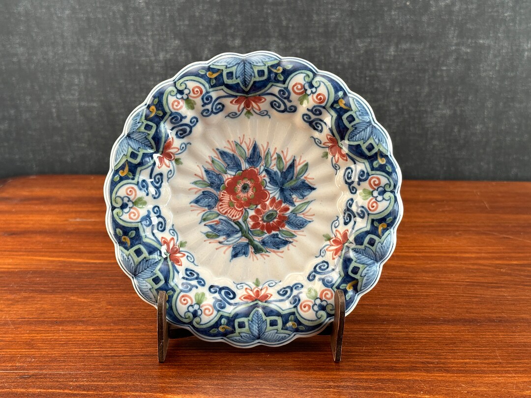 Makkum Pottery Wall Plate Diameter 7.88 Inch, Tichelaar Lobed Dish ...