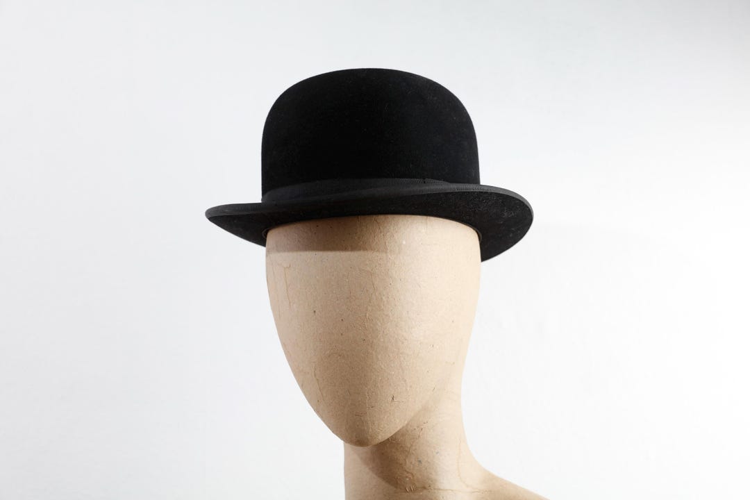 Black Bowler Hat Made in Belgium Liege Also Known as A billycock, bob ...