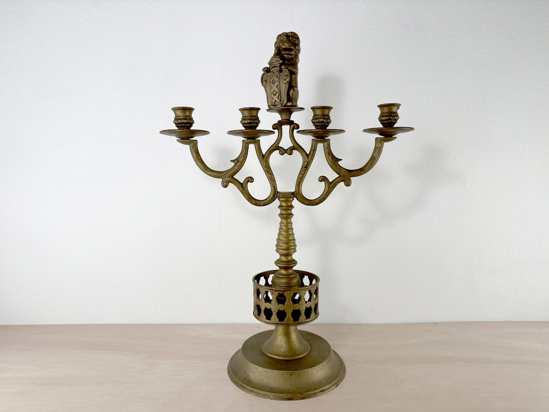 Candelabra Dutch Lion Holding Amsterdam Shield, Amsterdam Coat of Arms ...