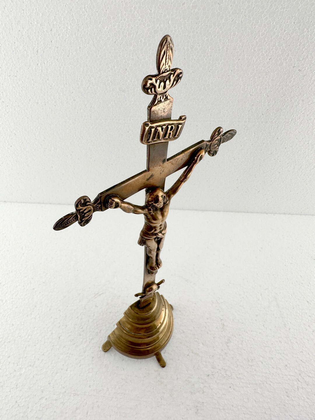 Antique Brass Altar Cross With Skull, 19th Century, Christian Church ...