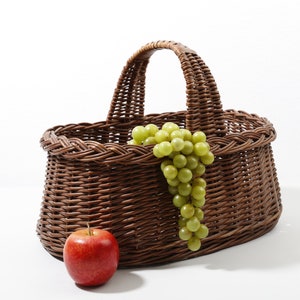 Handmade Wicker Basket, Cottage Core, Shopping Basket, Picnic Basket ...