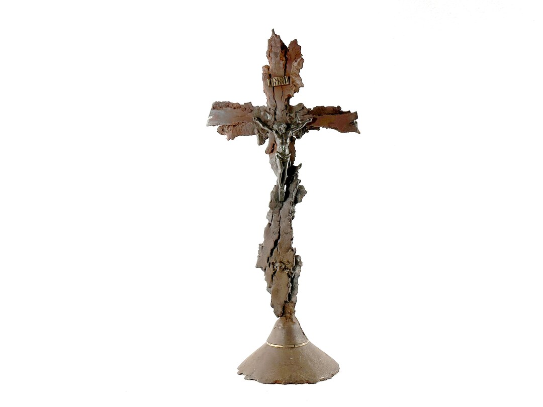 Heavy Metal Artwork Large Crucifix 51 Cm Handmade Iron Artist - Etsy