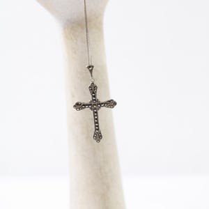 Crucifix Marcasite Cross Pendant in 835 Silver Silver Mark, Religious ...