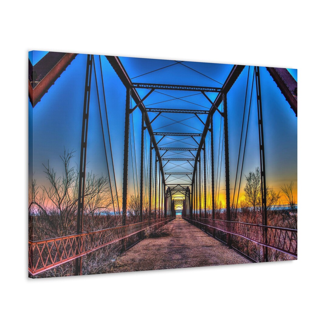 Abandoned Multi-span Bridge on the Arkansas River at Sunset - Gallery ...