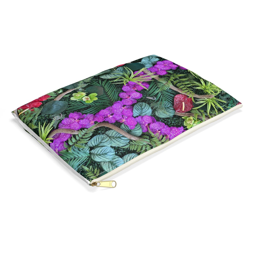 Tropical Paradise Jungle Floral Accessory Pouch - Etsy