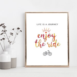 Enjoy the Ride, Positive Quote Printable, Wall Desk Decor, Home Office ...