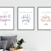 Watercolor Quote, Set of 3 Posters, Inspirational Wall Art ...