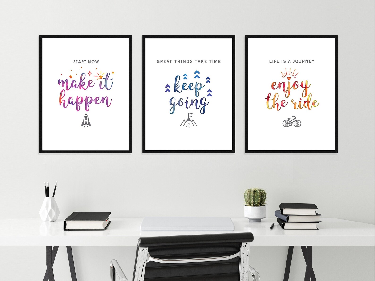 Watercolor Quote, Set of 3 Posters, Inspirational Wall Art ...