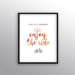Enjoy the Ride, Positive Quote Printable, Wall Desk Decor, Home Office ...