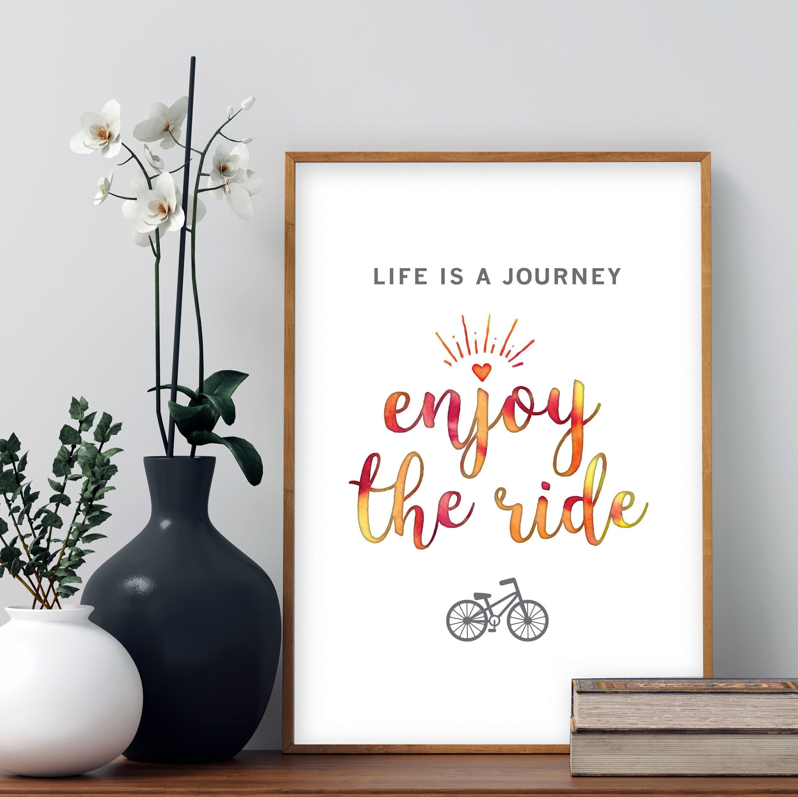Enjoy the Ride, Positive Quote Printable, Wall Desk Decor, Home Office ...