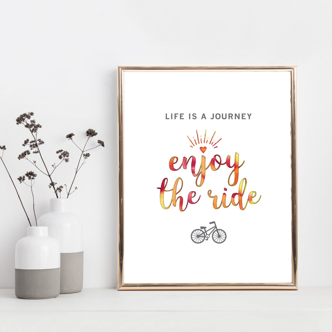 Enjoy the Ride, Positive Quote Printable, Wall Desk Decor, Home Office ...