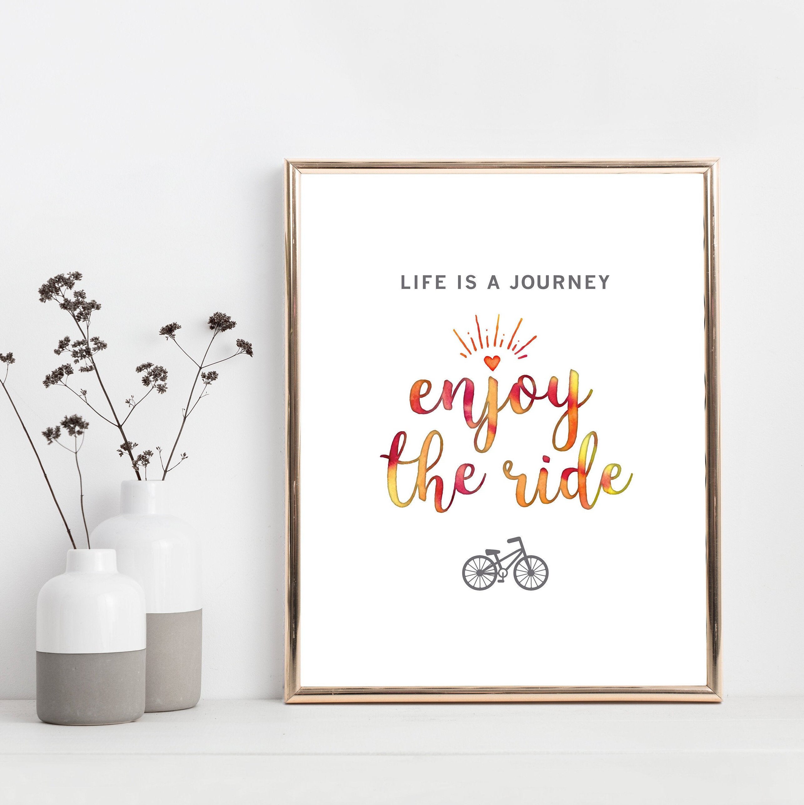 Enjoy the Ride, Positive Quote Printable, Wall Desk Decor, Home Office ...