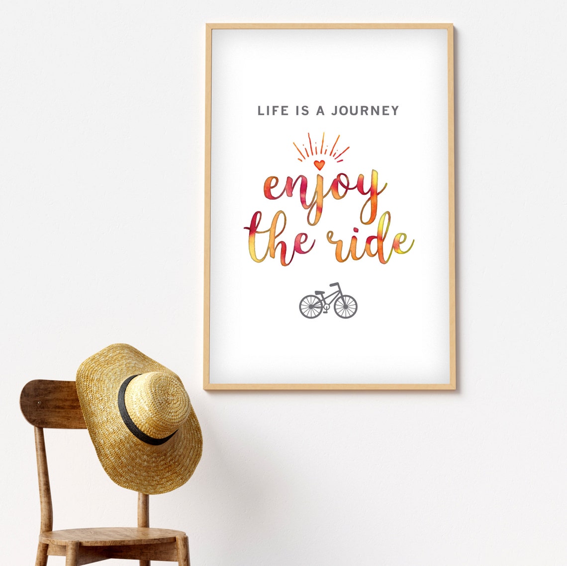 Enjoy the Ride, Positive Quote Printable, Wall Desk Decor, Home Office ...