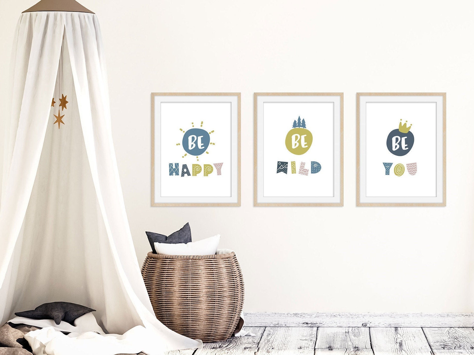 Motivational Kids Art Set of 3, Scandinavian Kids Wall Decor ...