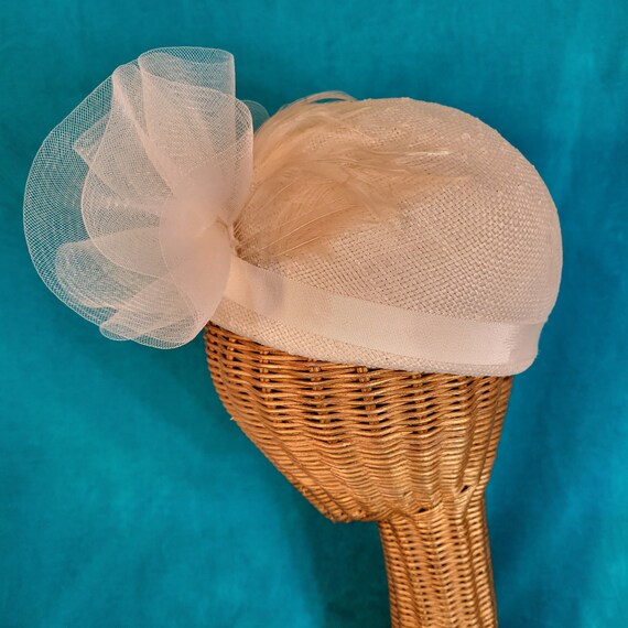 Vintage White Woven Hat by Edette Exclusive NY Paris … - Gem