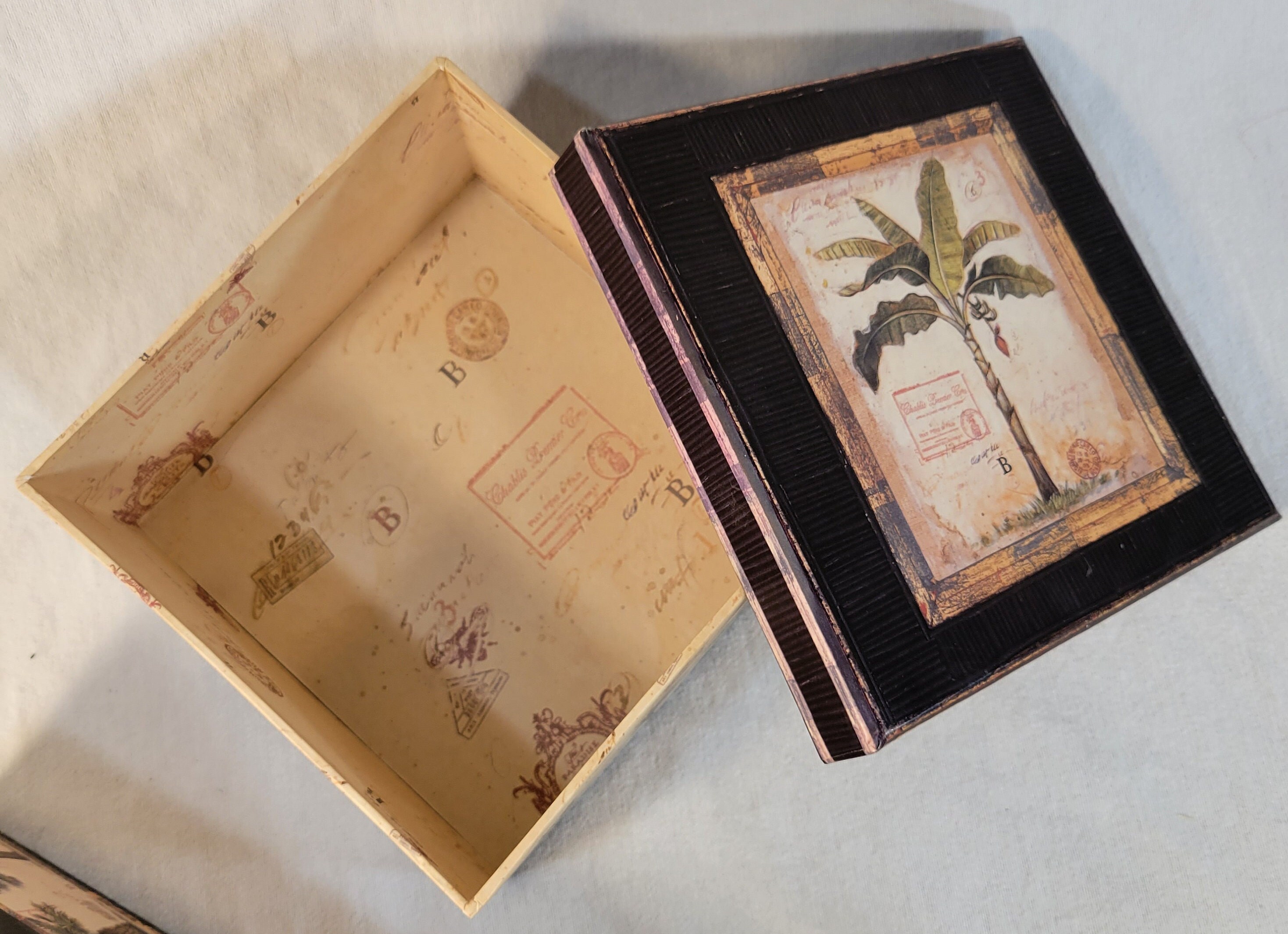 Vintage Nesting Boxes Palm Trees Passport Stamps by Chad Barrett Bi ...